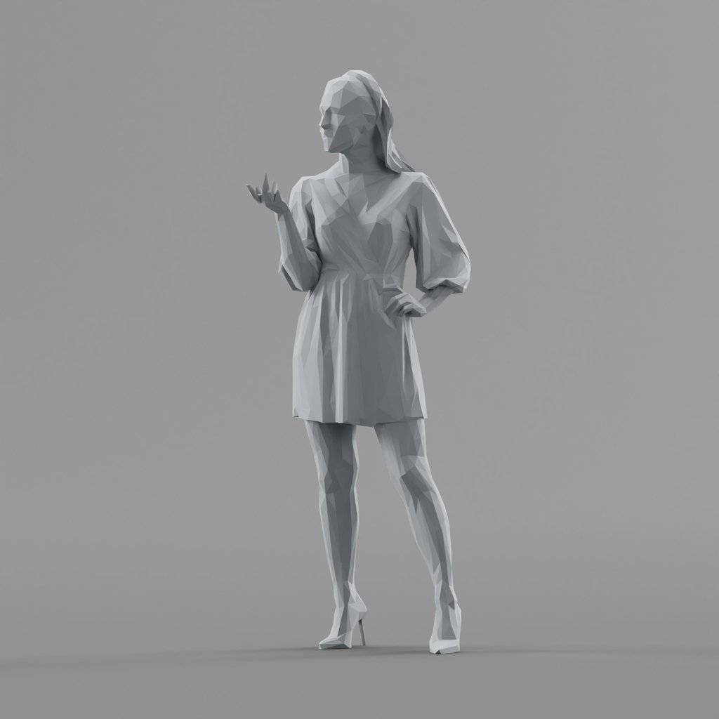 Lowpoly Female Standing | Women models | BlenderKit