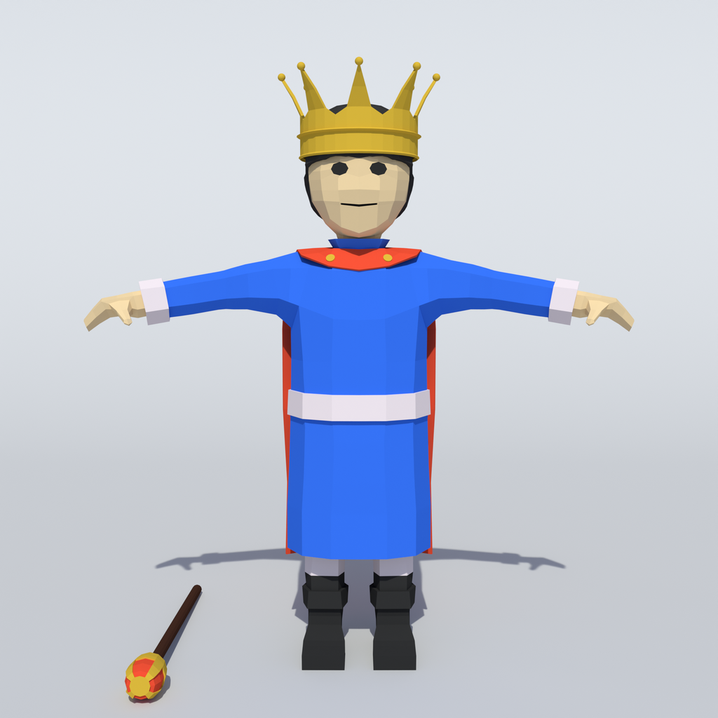 Low Poly King Rigged | Men models | BlenderKit