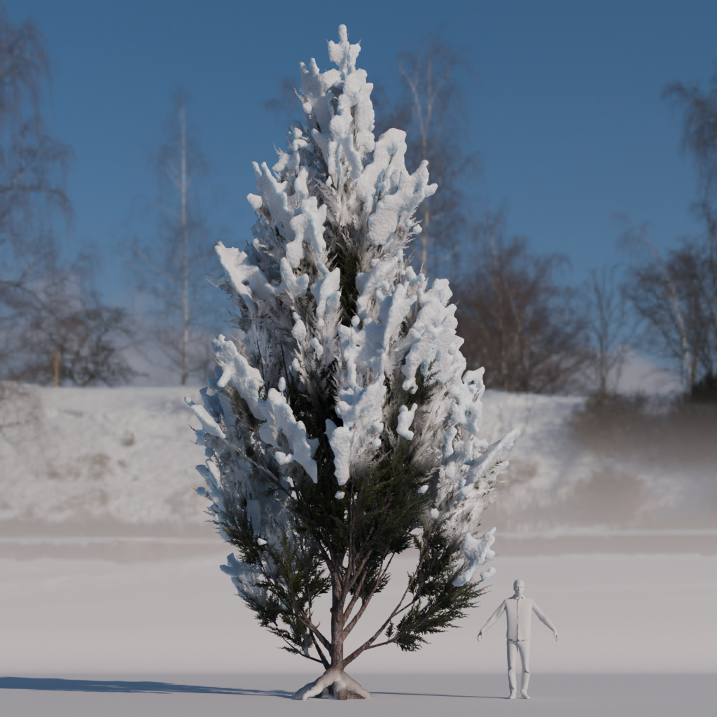 Snow Pine Low Poly | Trees models | BlenderKit