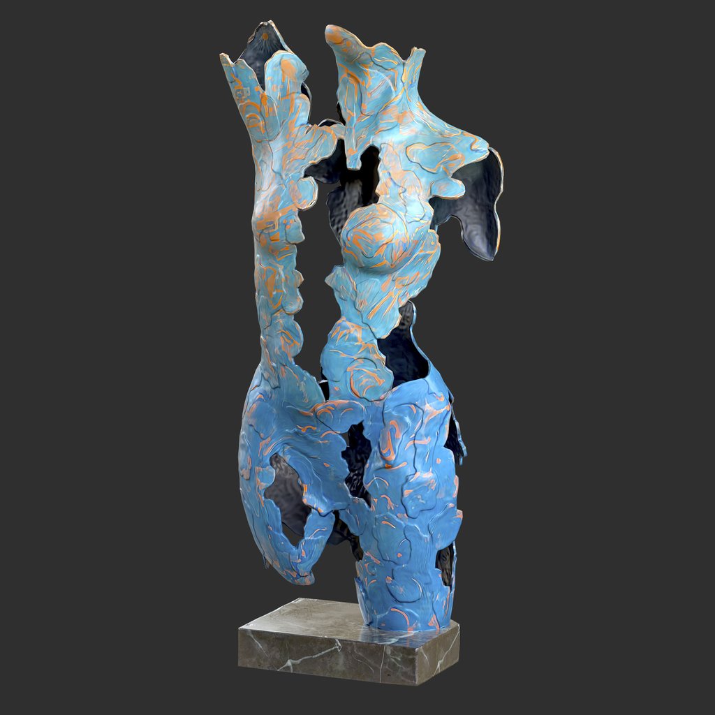 Abstract Female Torso Sculpture Blue | Interior Sculptures models ...