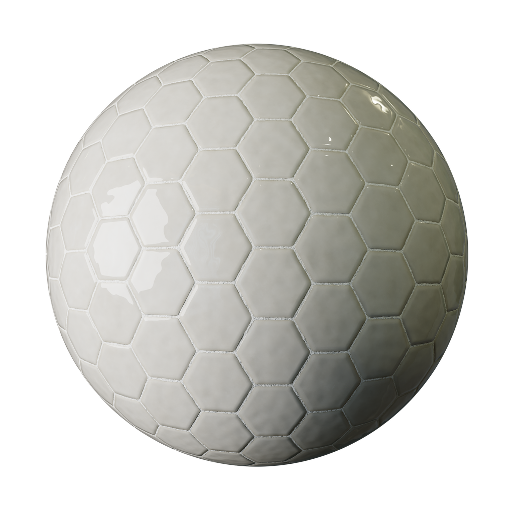 Hex Tile 100mm White | FREE tiles materials | BlenderKit