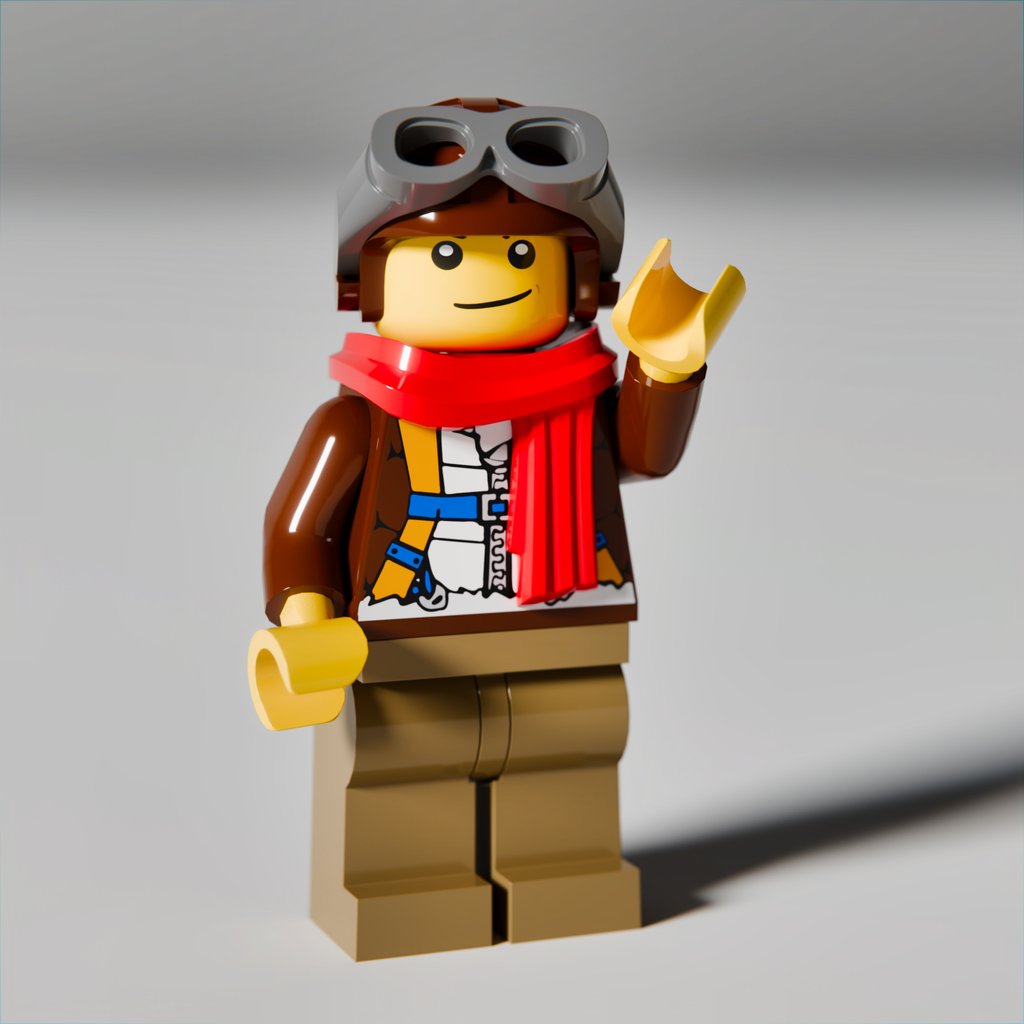 LEGO mini figure 03 (Biplane pilot) | FREE Toys models | BlenderKit