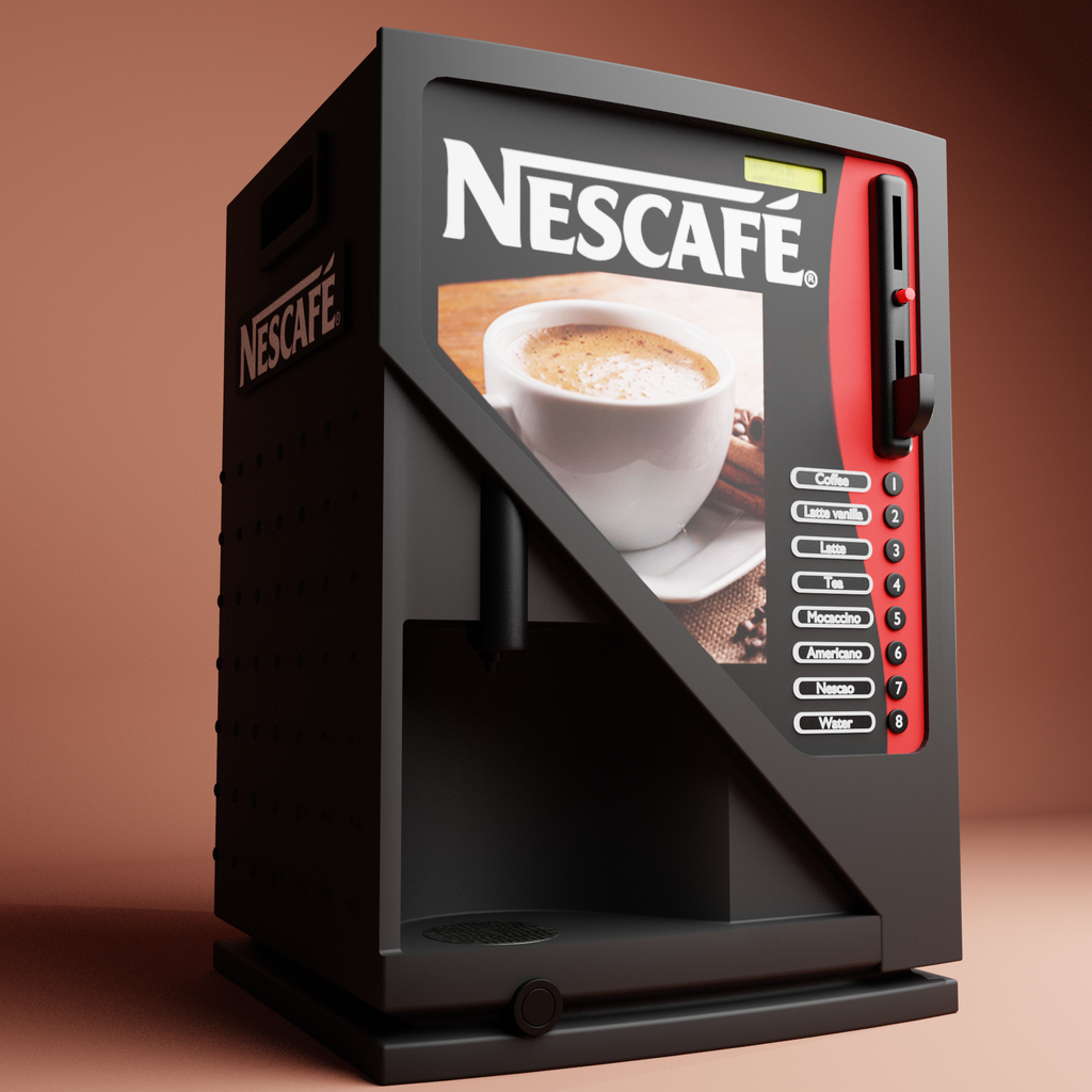 BlenderKit | Download the FREE Nescafe Coffee Vending Machine model