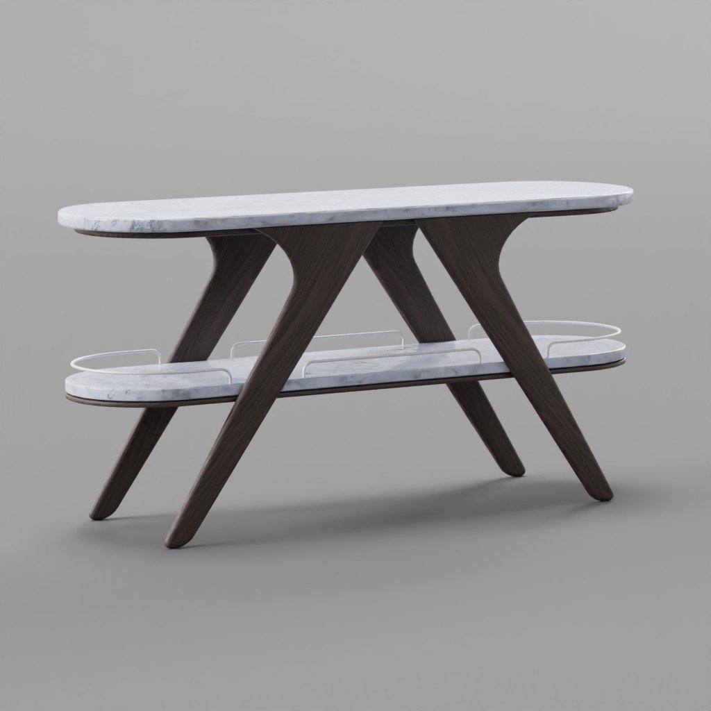 Double Layer Marble Console Table | Consoles models | BlenderKit