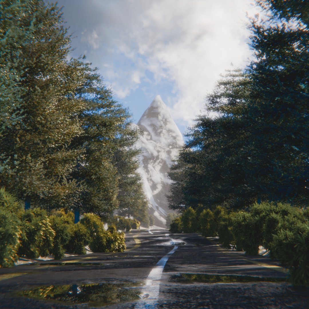Forest Road | FREE Nature scenes | BlenderKit