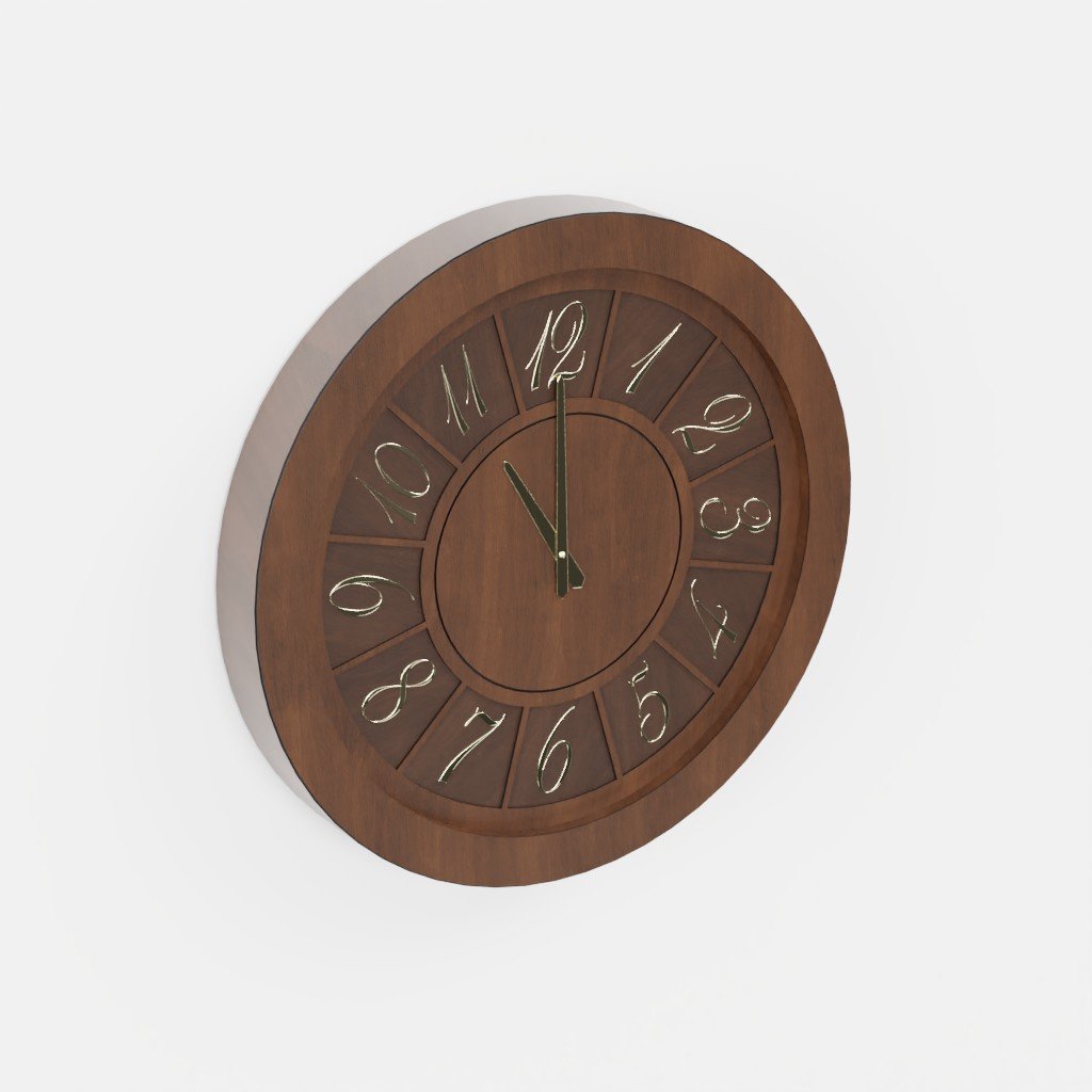 Wooden Clock | Clocks models | BlenderKit
