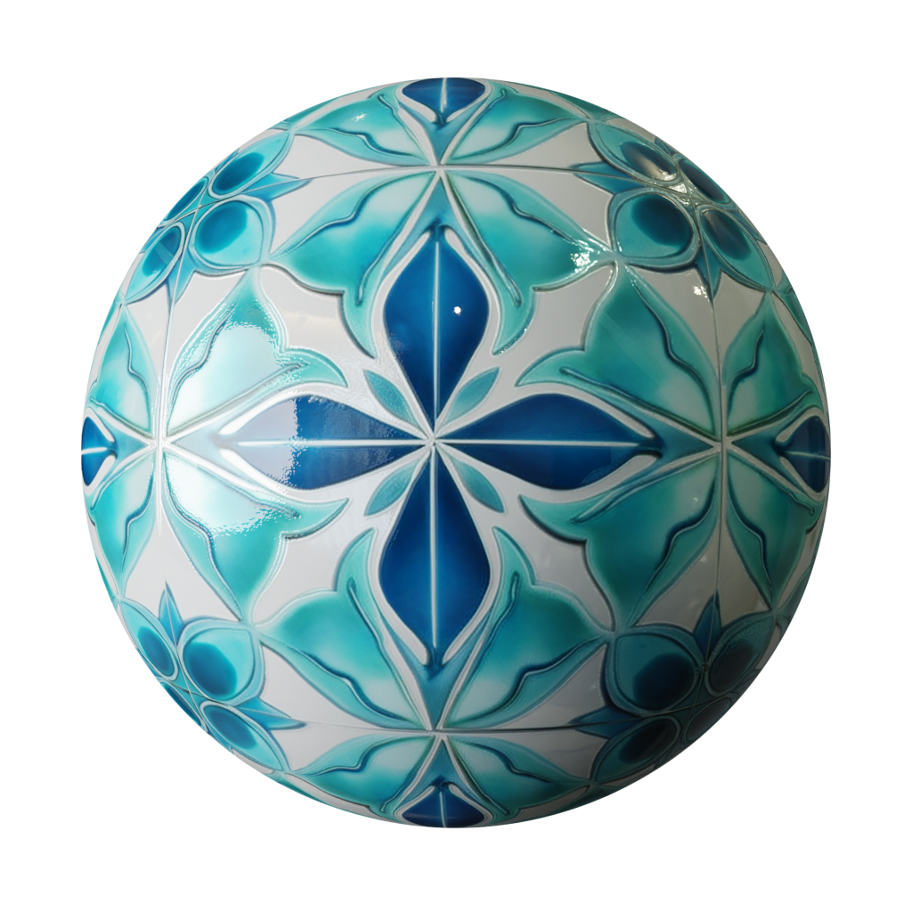 Cyan Ceramic Tile | FREE tiles materials | BlenderKit