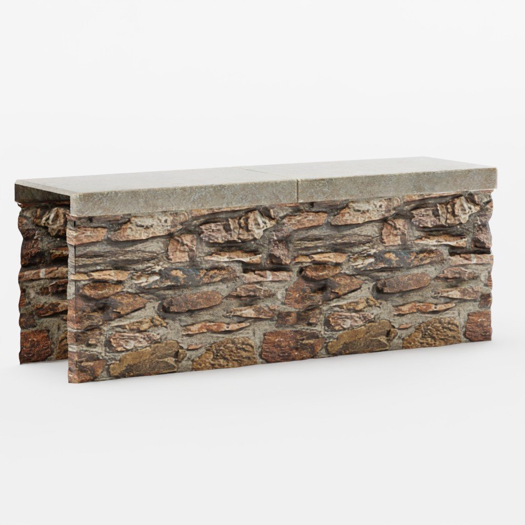 Rough Stone Wall Section 12 | Stone Panels models | BlenderKit
