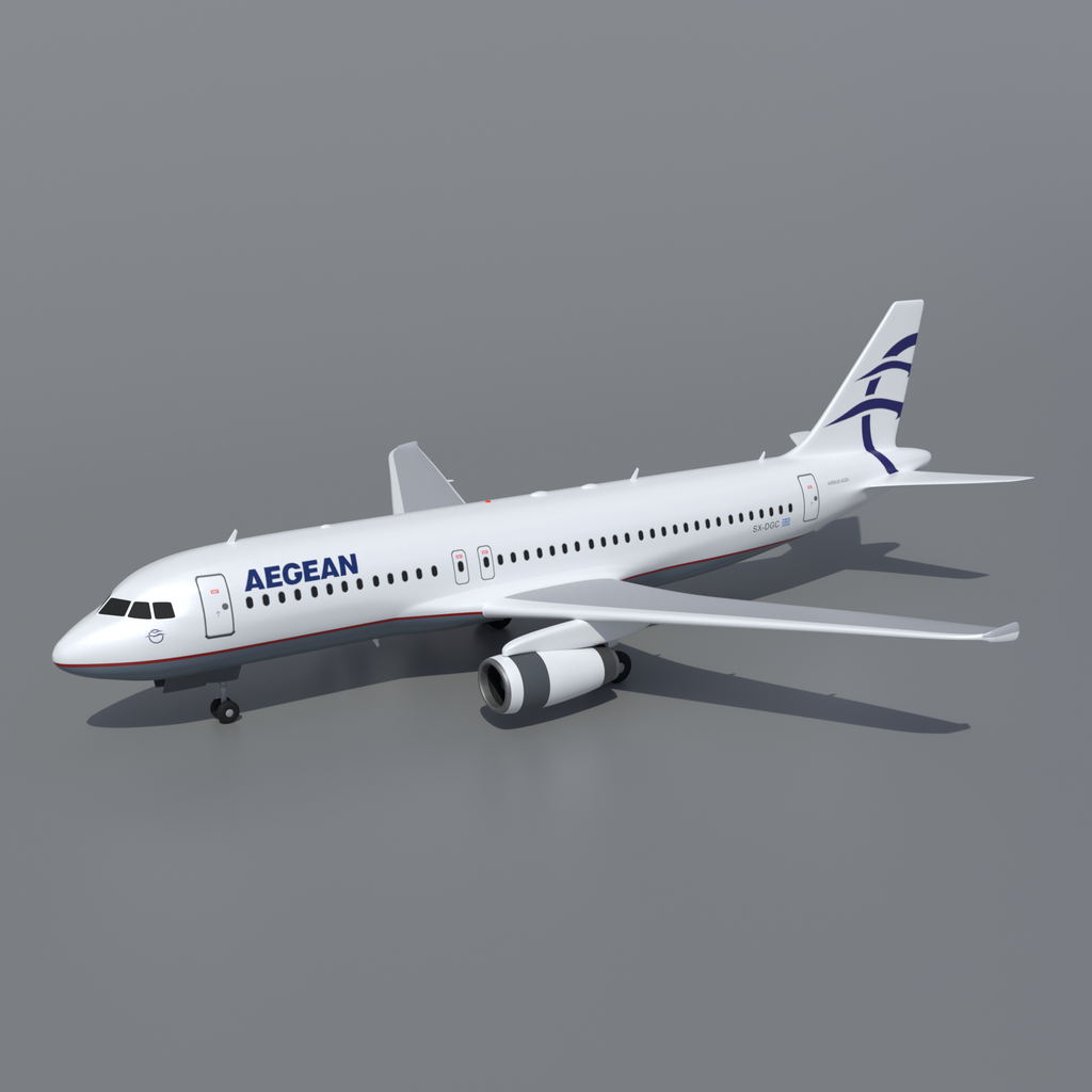 Airbus A320 AEGEAN Airlines | Airplane models | BlenderKit