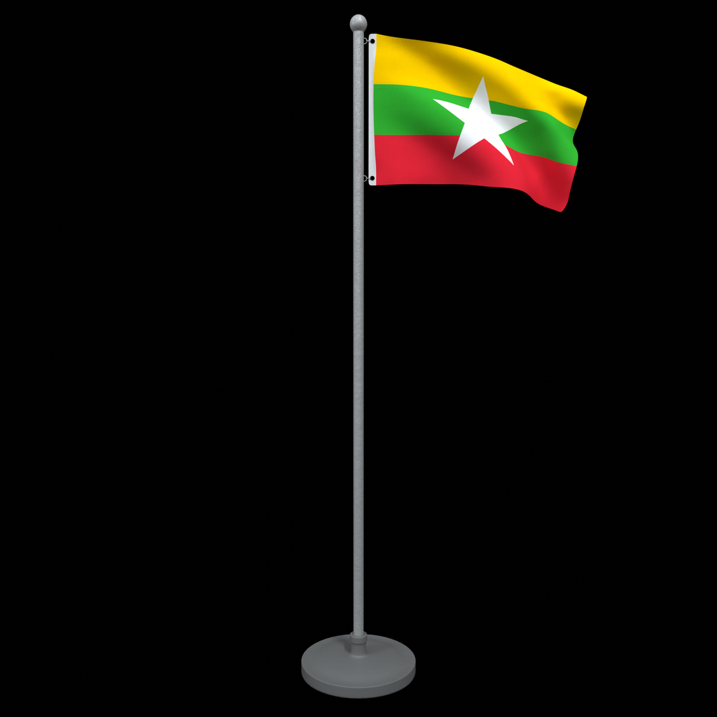 Animated Flag of Myanmar | Exterior Elements models | BlenderKit