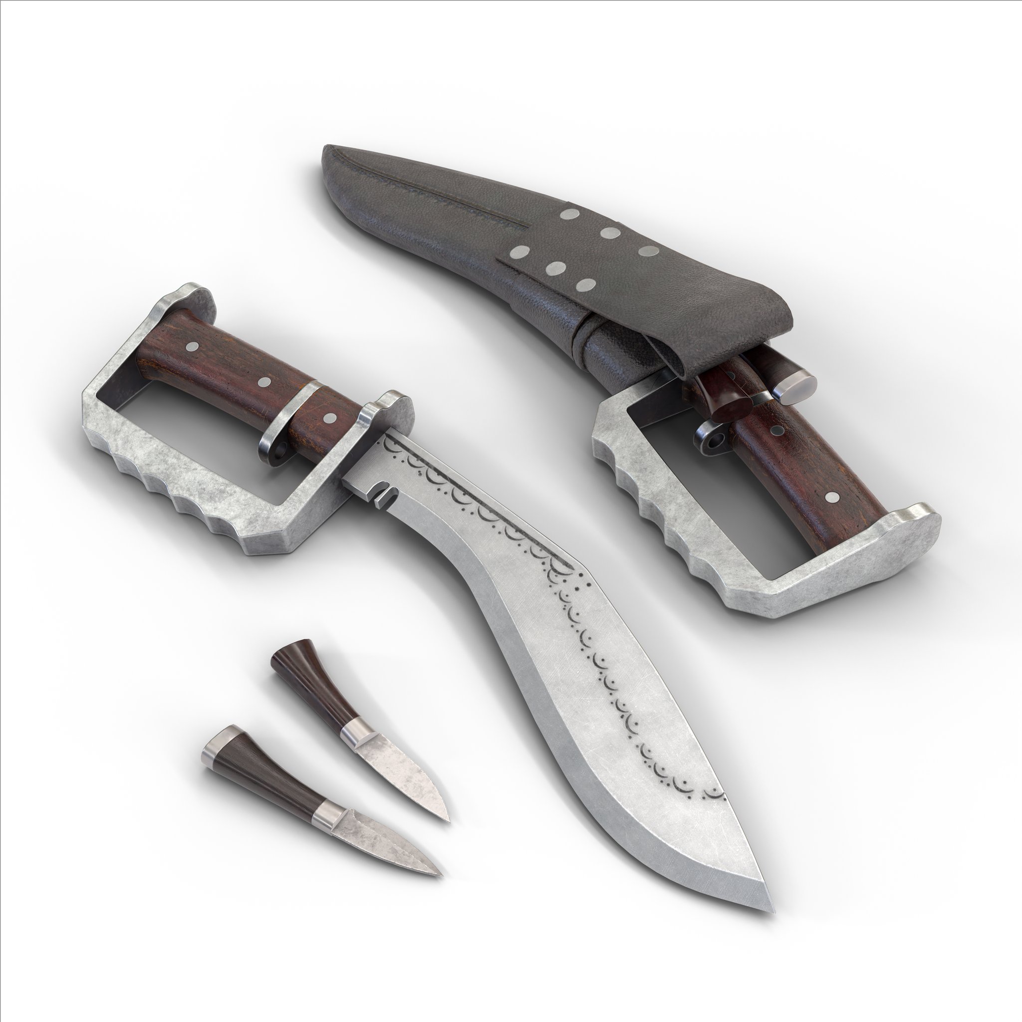 Gurkha kukri | FREE Historical Weapons models | BlenderKit