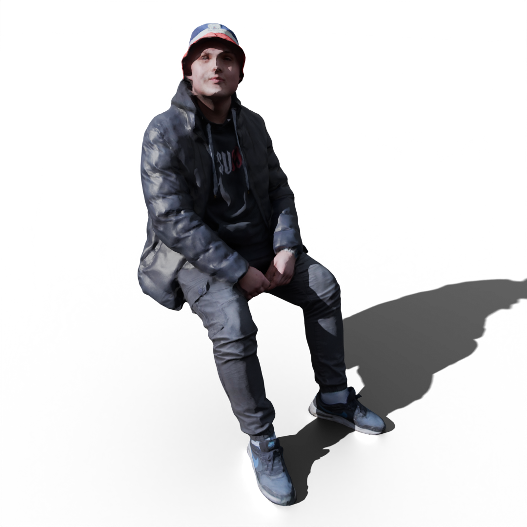 Sitting German Tourist Tyler | FREE Men models | BlenderKit