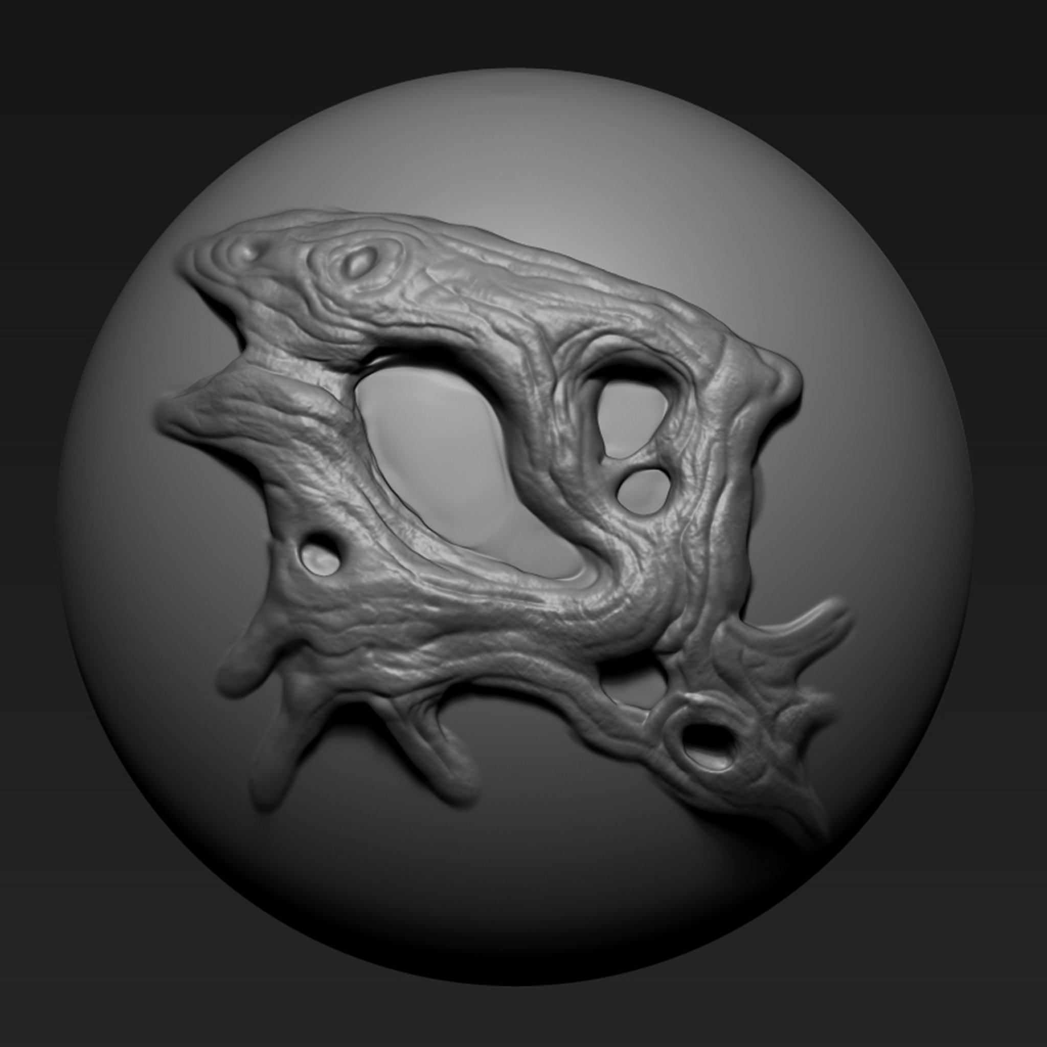 NS Tree roots thick | wood brushes | BlenderKit