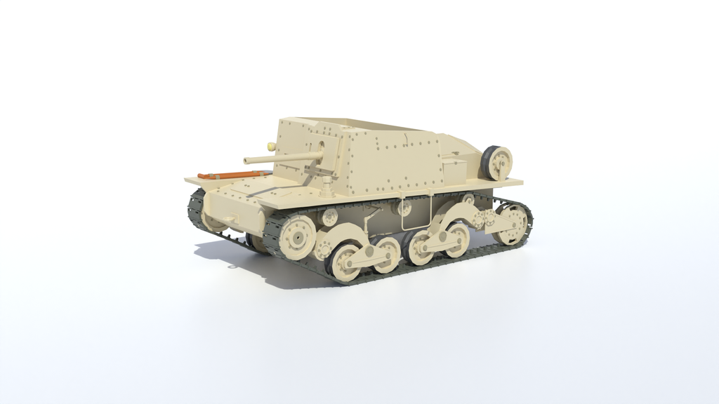 Low Poly Semovente L40 Tank | Military Vehicles models | BlenderKit