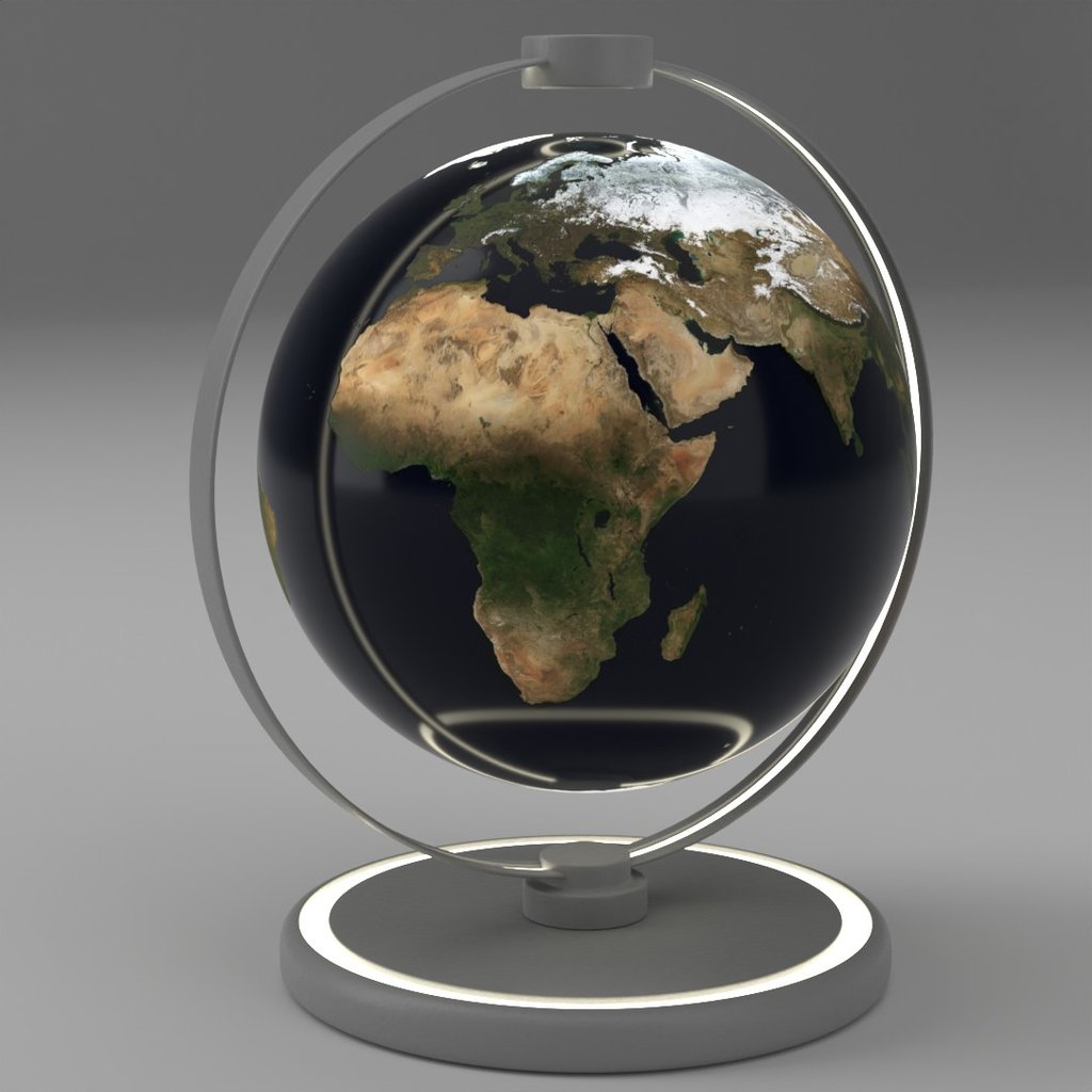 Futuristic Levitating Earth Globe | Decoration Sets models | BlenderKit