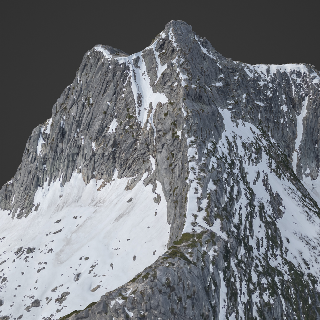 Large Mountain Peak Photoscan | Terrains models | BlenderKit