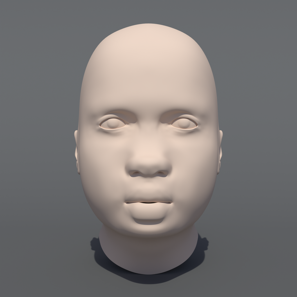 African Kid Head Base Mesh | Human Heads models | BlenderKit