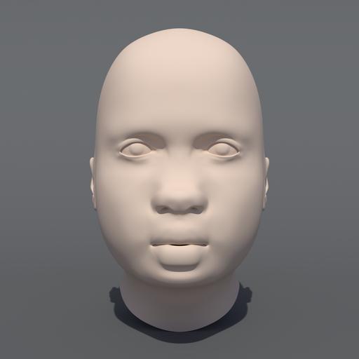 African Kid Head Base Mesh | Human Heads models | BlenderKit