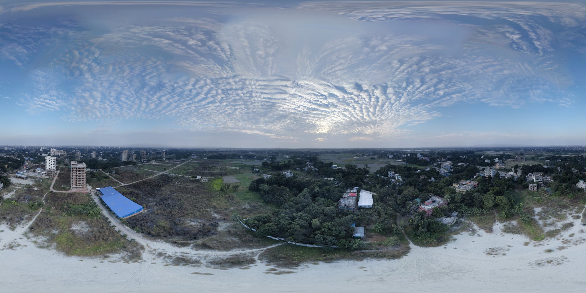 HDRI Aerial View of Semi-Urban Landscape | Landscapes HDRis | BlenderKit