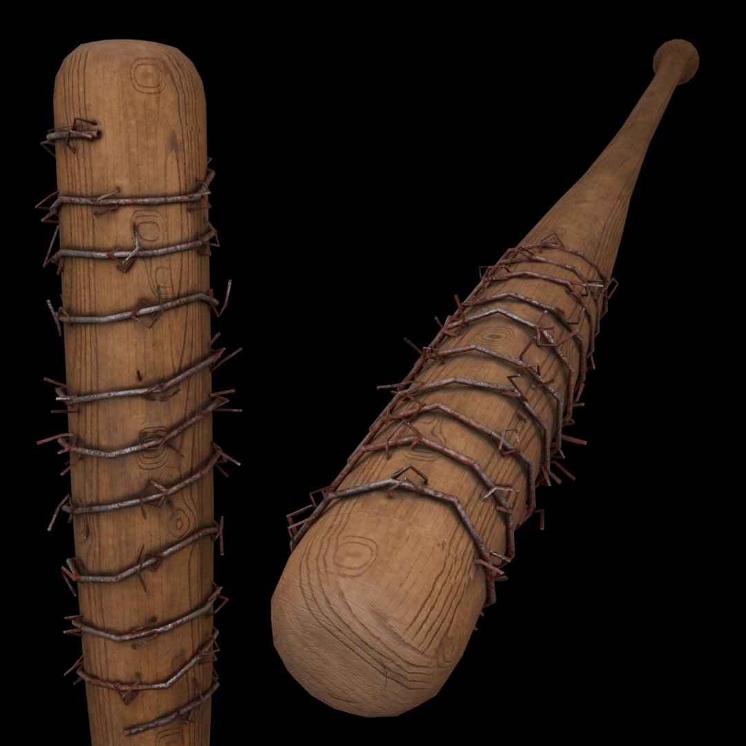 Barbed Wire Bat | Historical Weapons models | BlenderKit