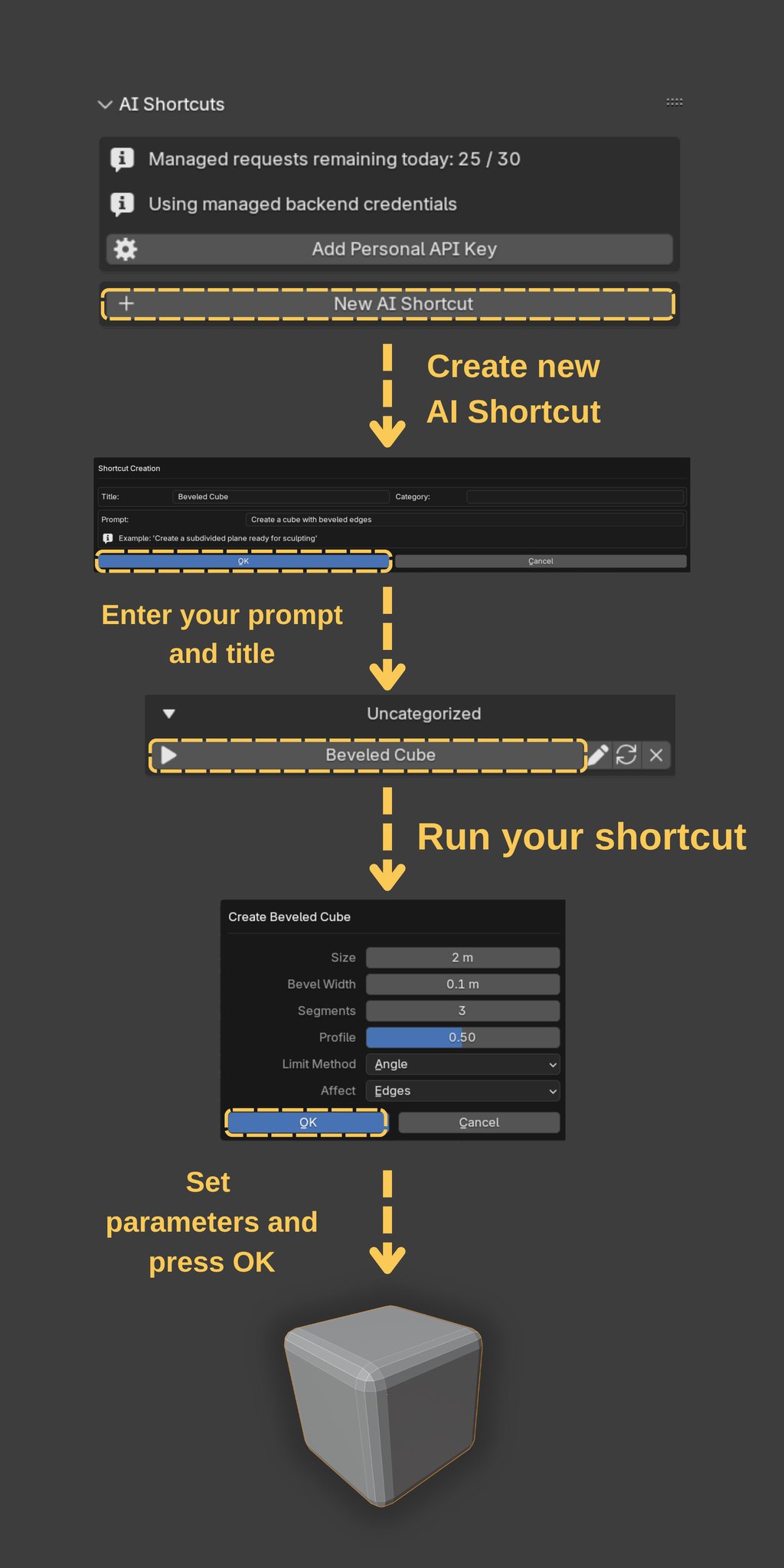 AI Shortcuts: Add new buttons to blender | BlenderKit