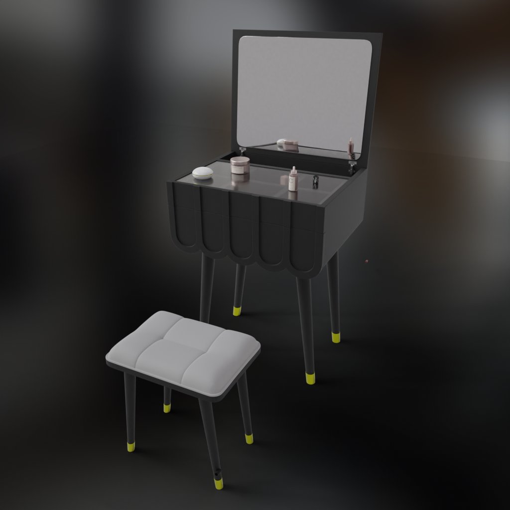 Nordic Vanity Desk | Dressing Tables models | BlenderKit