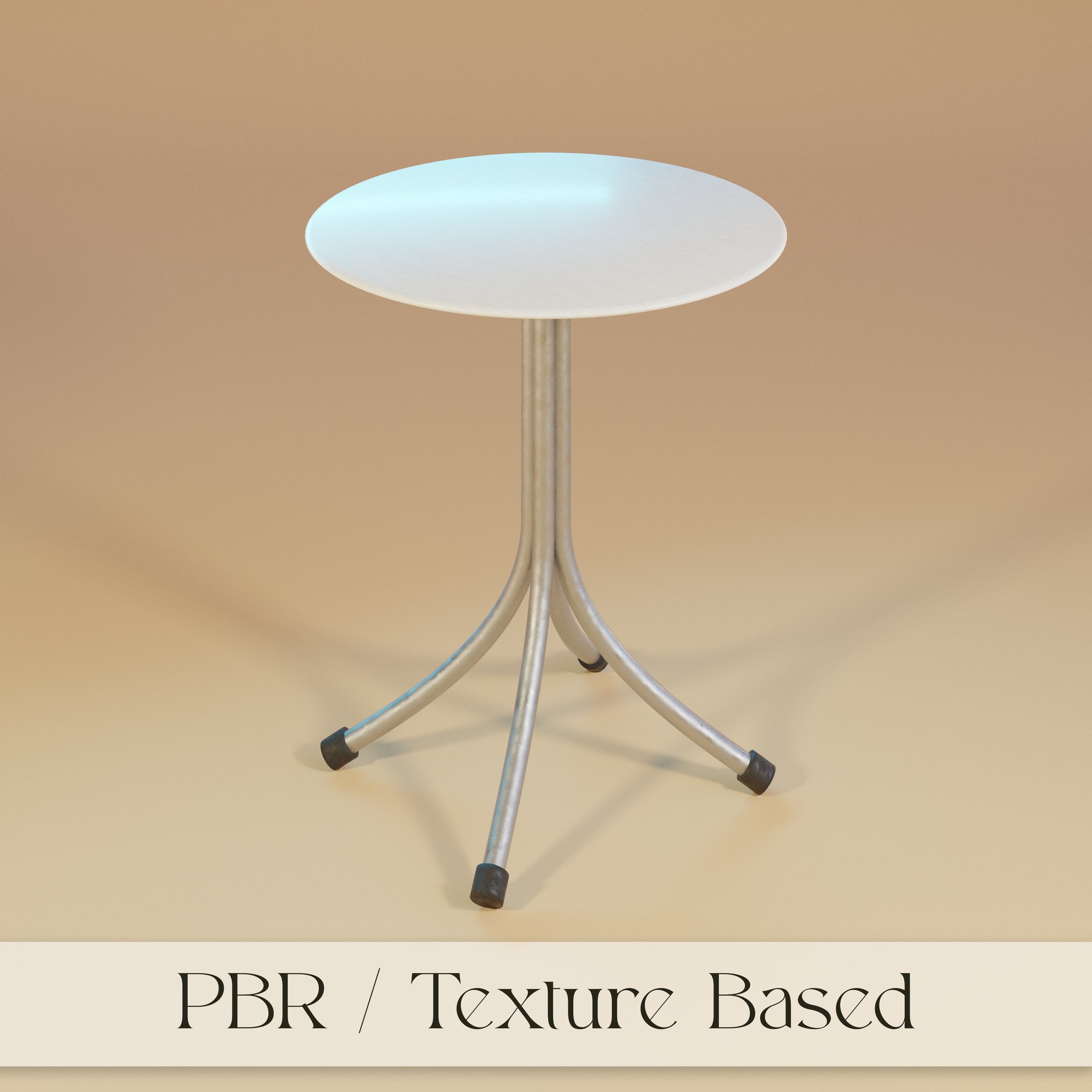 Simple white wooden and metal table | FREE Tables models | BlenderKit