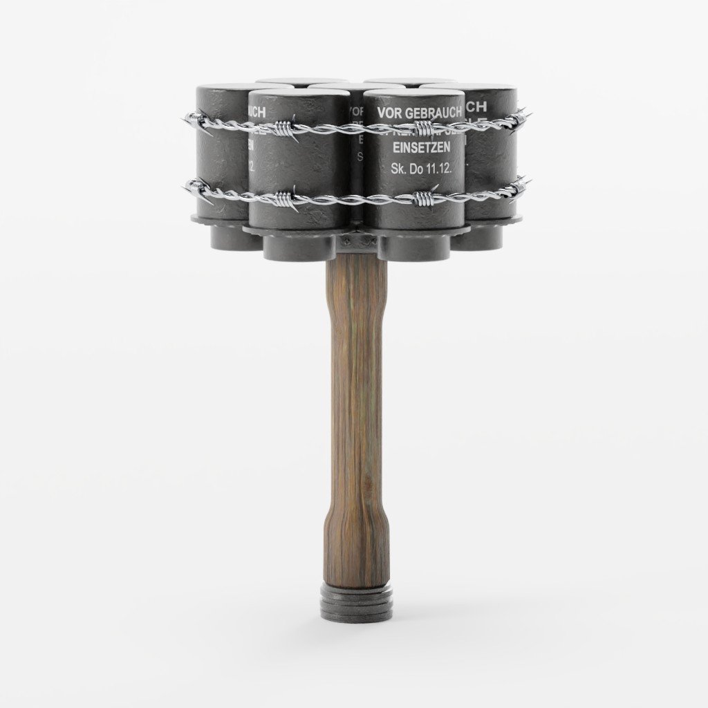 Stielhandgranate (hand Granade WW2) | Historical Weapons models ...