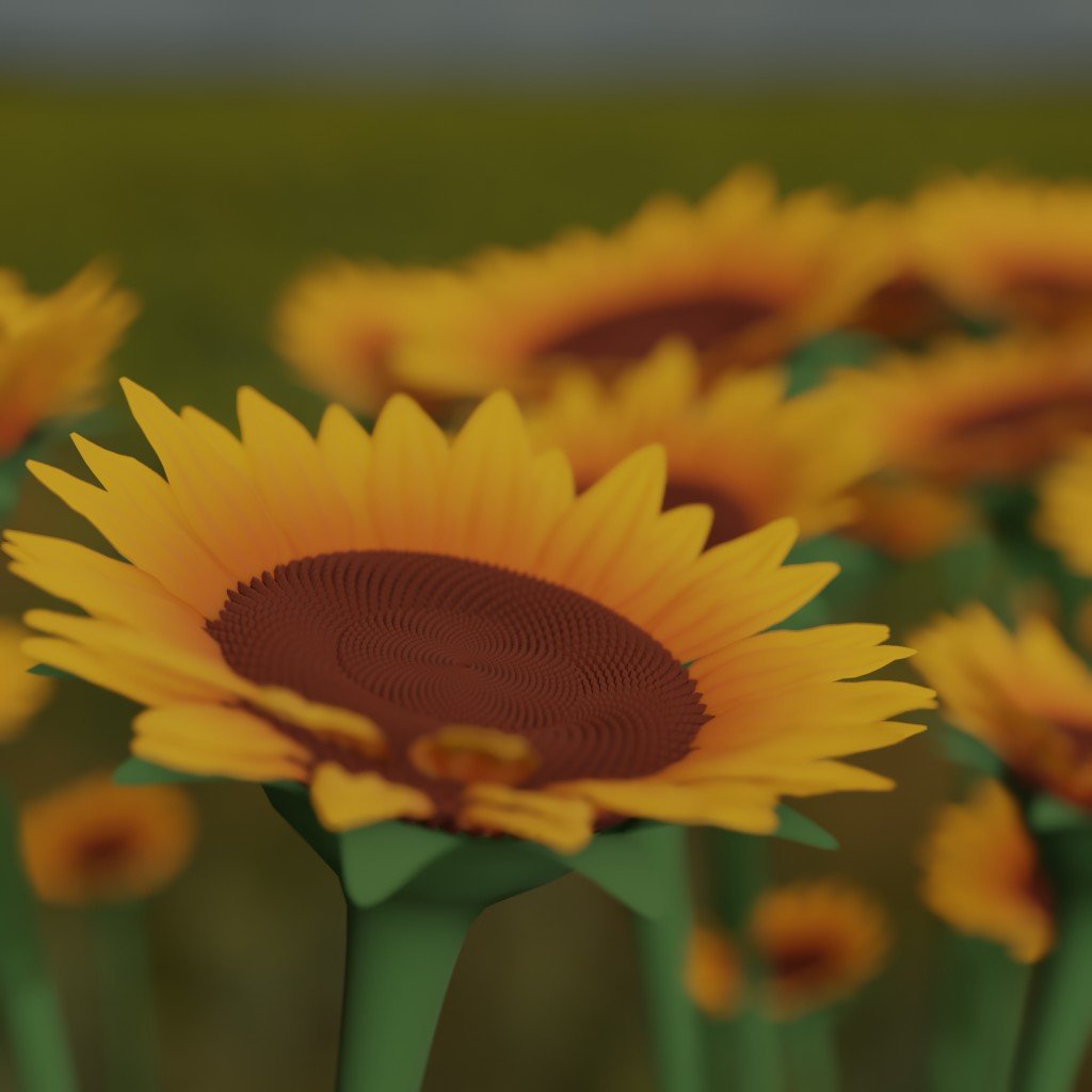 Sunflower procedural | Outdoor Plants models | BlenderKit