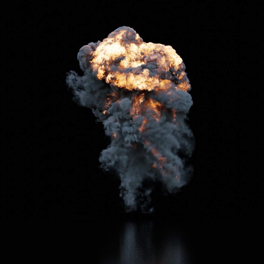 Aerial Explosion Static | FREE Simulations models | BlenderKit