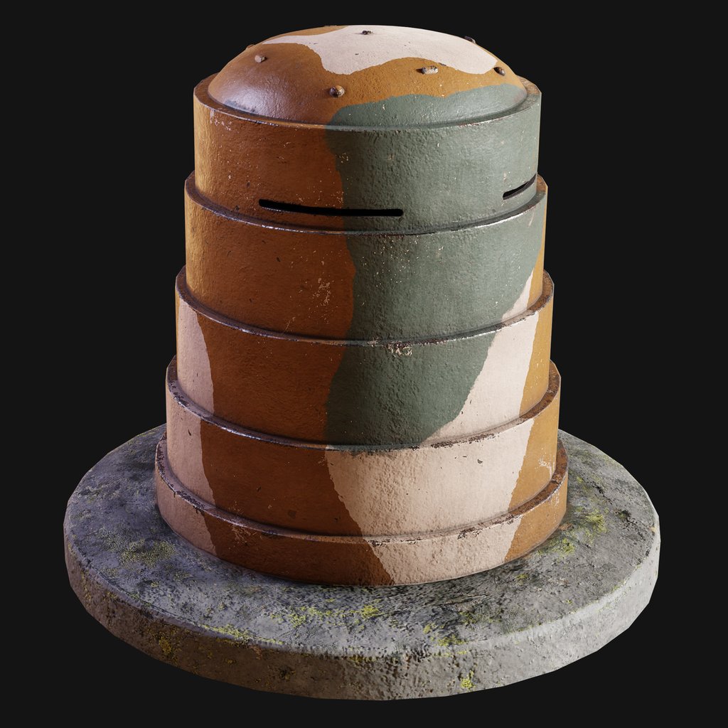 Maginot Line Observation Bunker Camo | Military models | BlenderKit