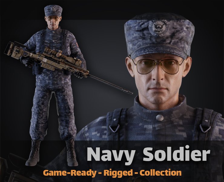 Navy sailor military character | FREE Military Characters models ...