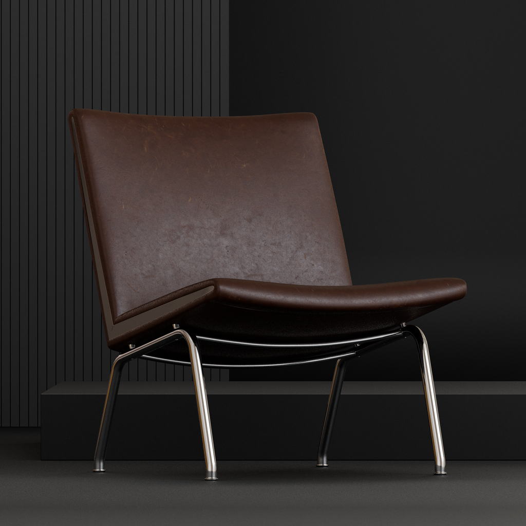 CH401 Lounge Chair-Variant Dark Brown | Chairs models | BlenderKit
