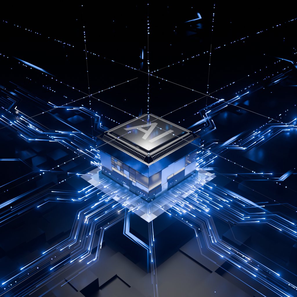 AI Chip Activation on Motherboard | Science scenes | BlenderKit