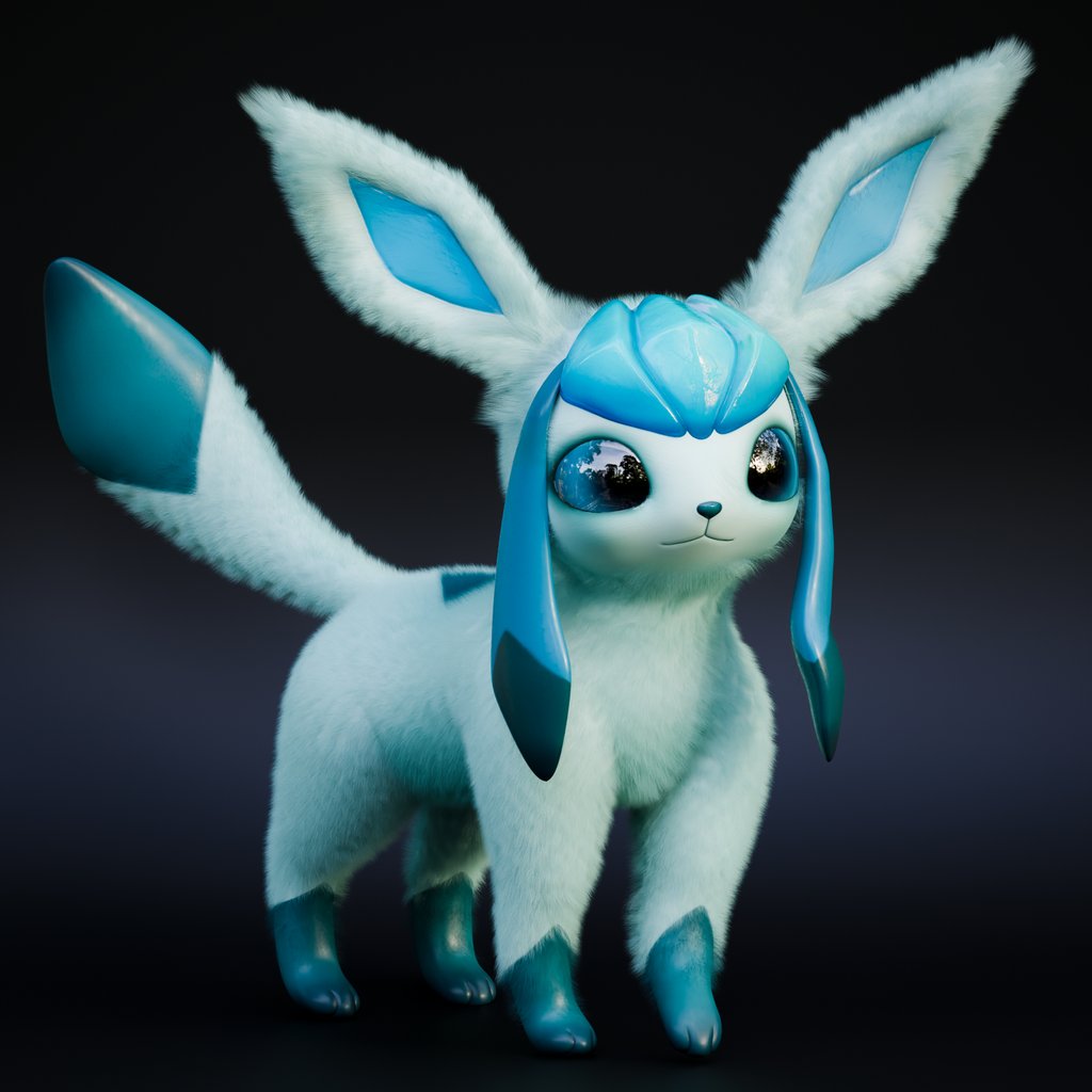 Glaceon Pokemon (Rigged) | FREE Monsters & Creatures models | BlenderKit