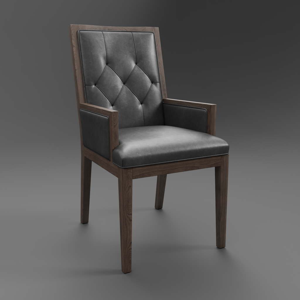 French Contemporary Tufted Square | Sitting Chairs models | BlenderKit