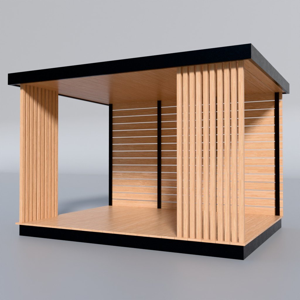 BlenderKit | Download the Modern Wooden Pavilion model