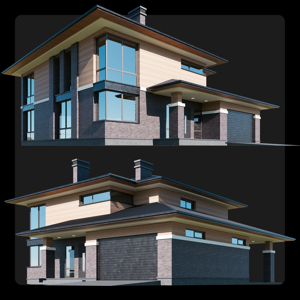 Modern Contemporary House | Private Buildings models | BlenderKit
