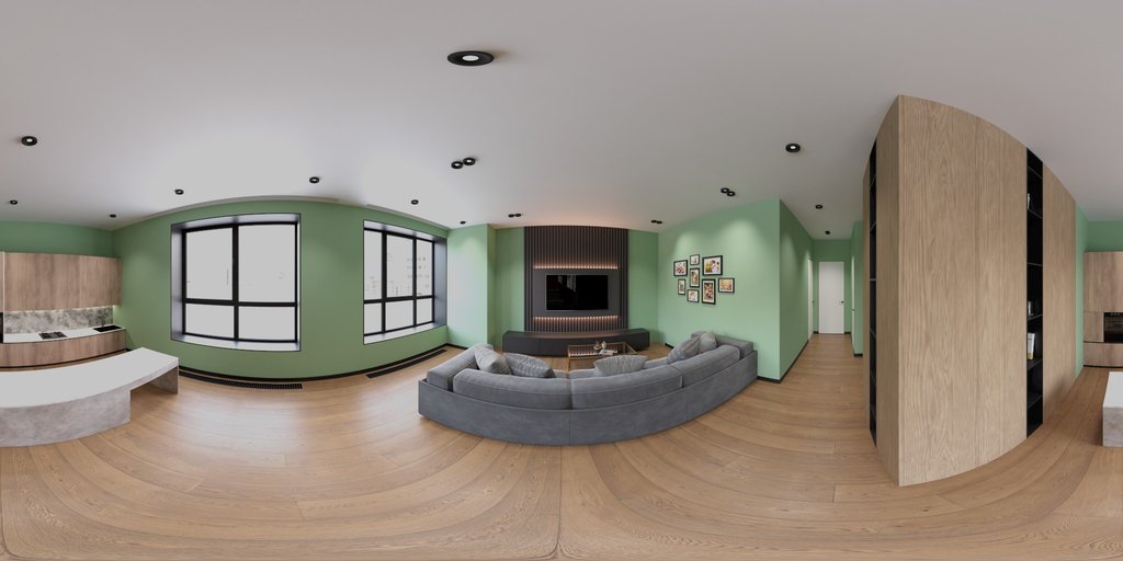 Modern Cozy Living Room | Interiors HDRis | BlenderKit