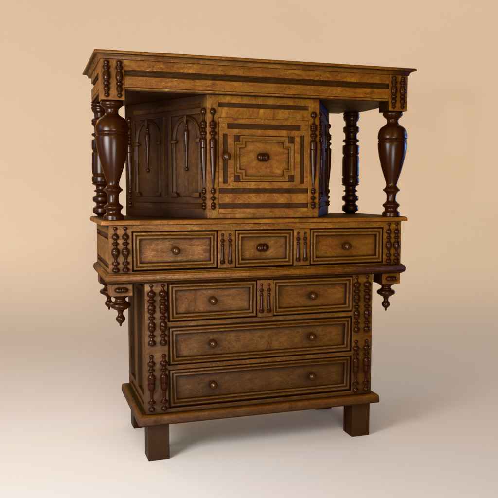Antique Court Cupboard | Sideboard & Drawers models | BlenderKit