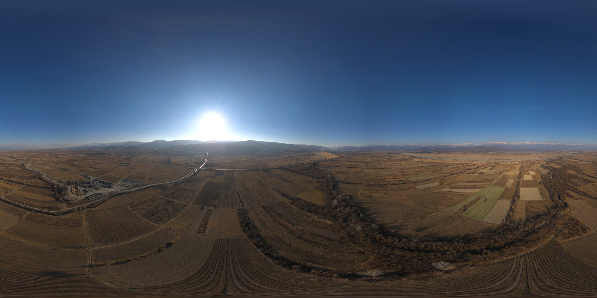 Aerial View Of Winter Grape Fields | Landscapes HDRis | BlenderKit