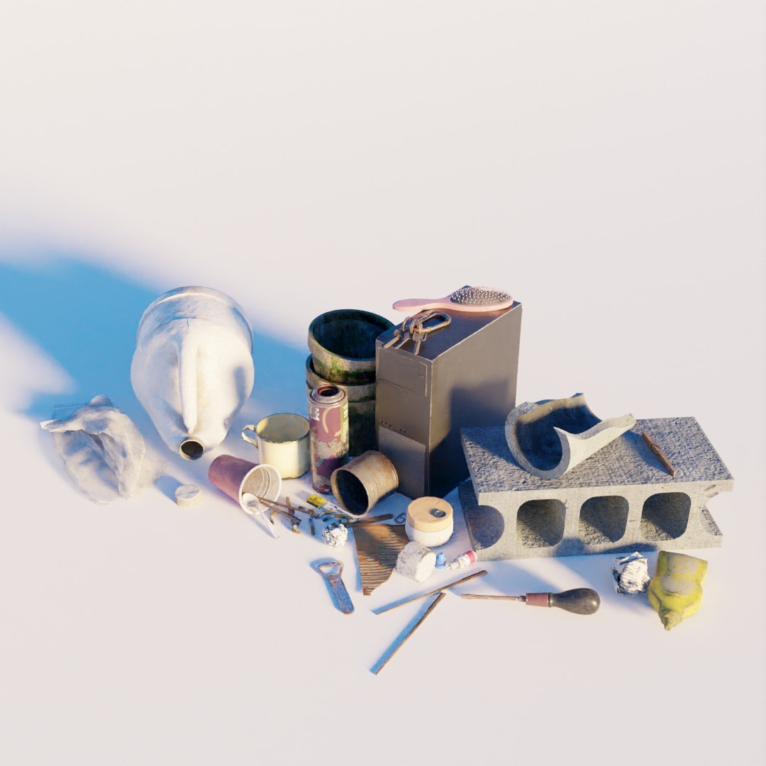 Urban trash a | Decoration Sets models | BlenderKit