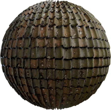Mossy Roof Tiles PBR Texture Seamless | FREE roofing materials | BlenderKit