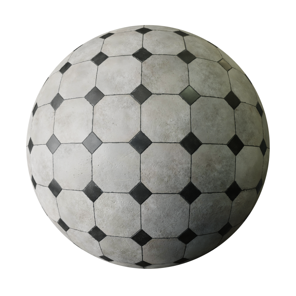 Antique Cement Tiles checker | FREE tiles materials | BlenderKit