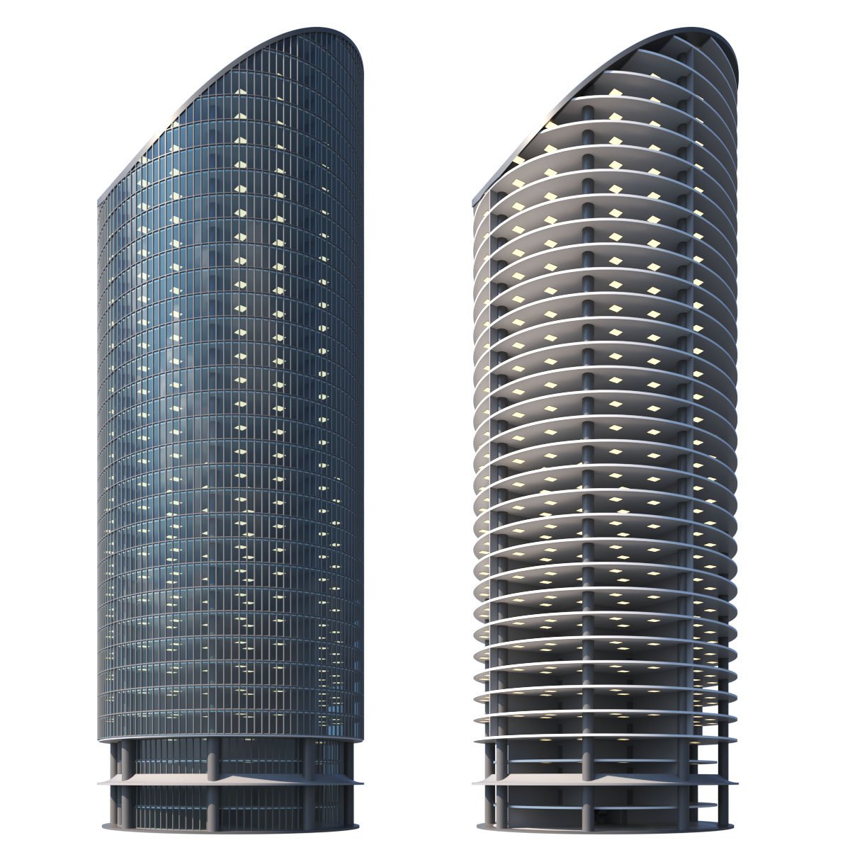 Building Tower Modern XXIV | Commercial Buildings models | BlenderKit