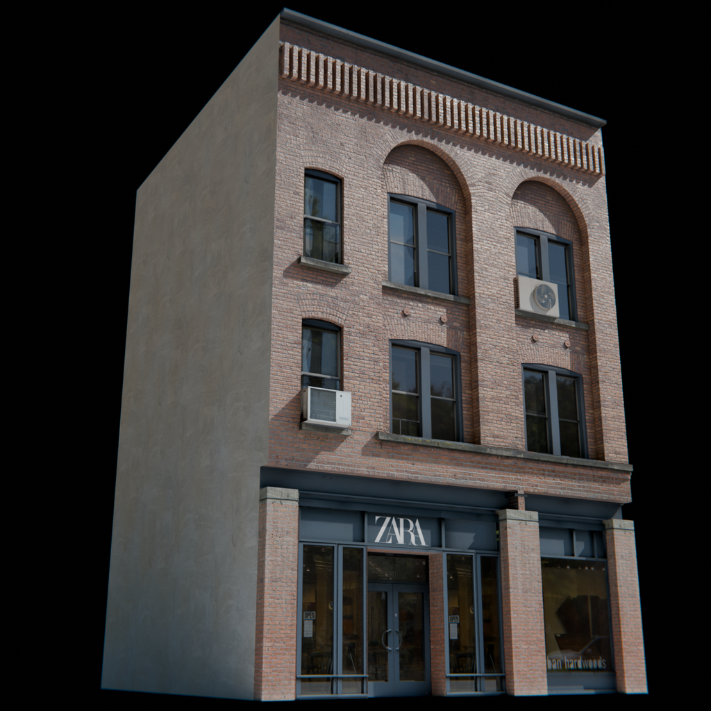 Brick Building | Buildings models | BlenderKit