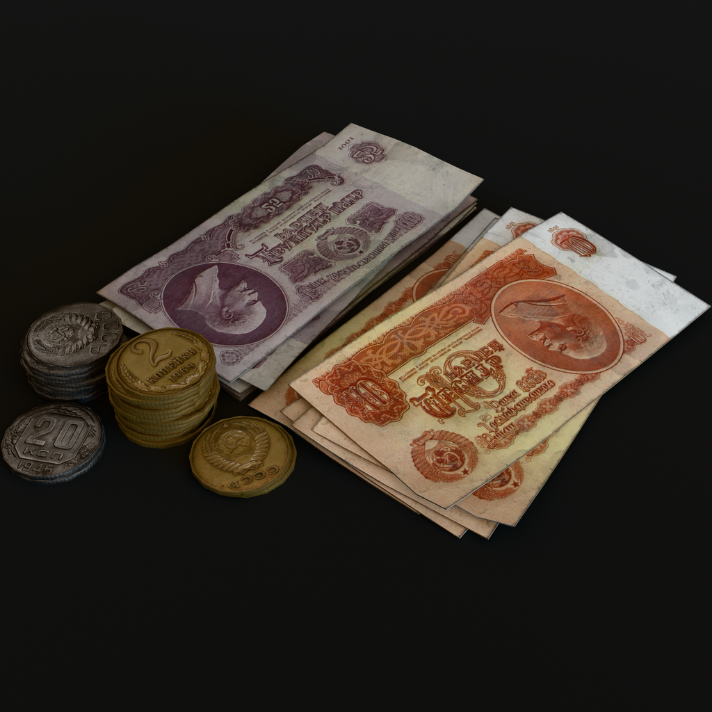 Vintage Soviet Currency Set | FREE Money models | BlenderKit