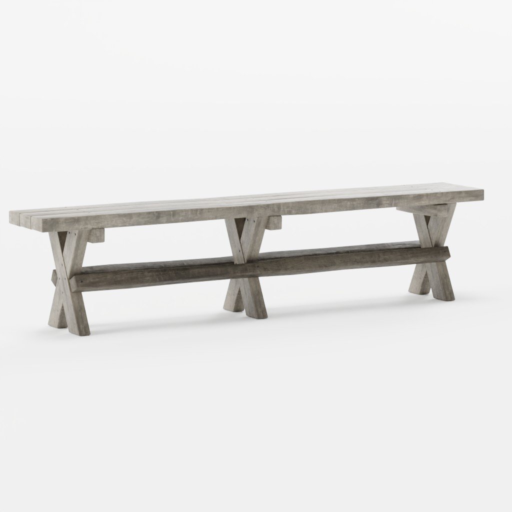 Old wood bench | Outdoor Furniture models | BlenderKit