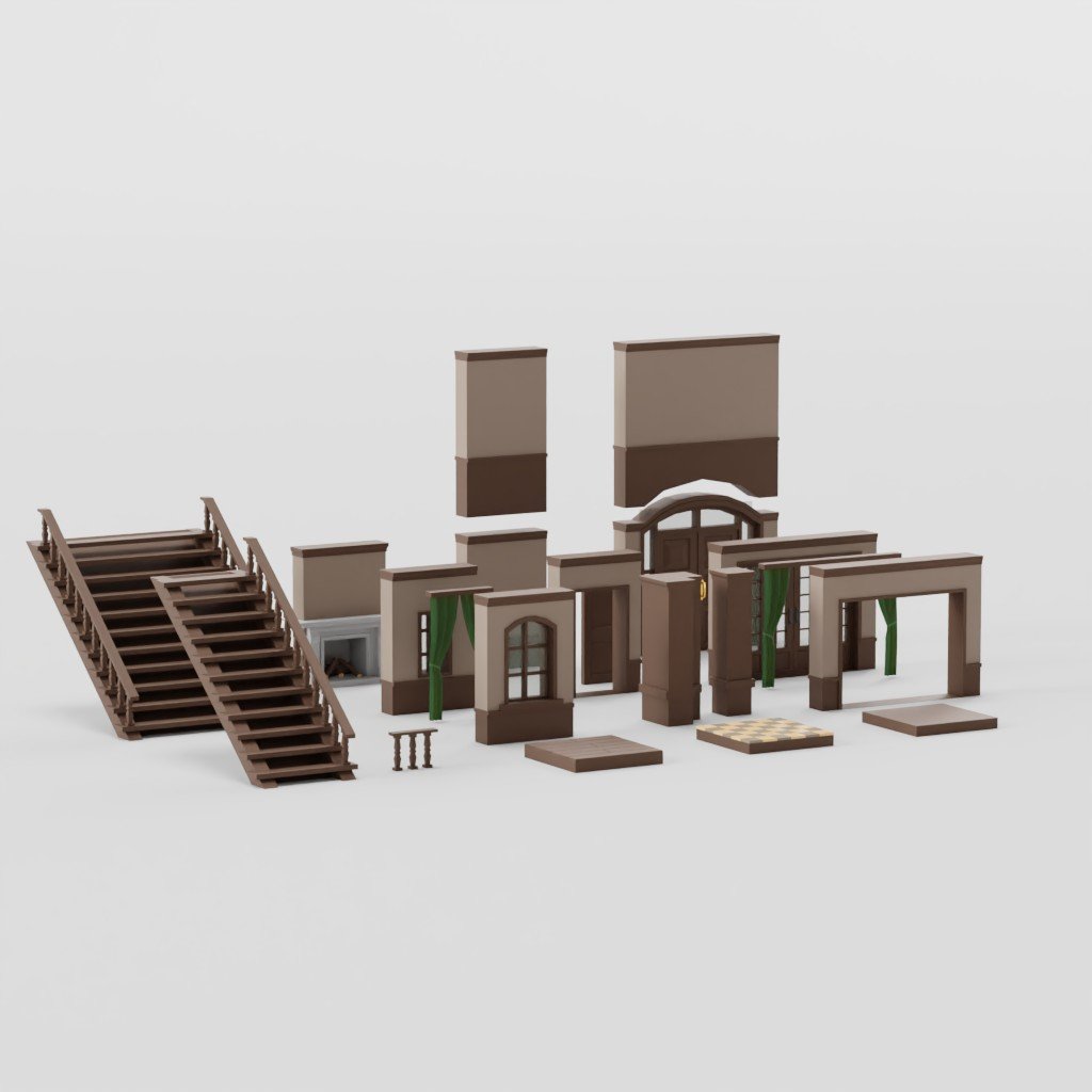 Modular House Asset - LowPoly | Architectural Structures models ...