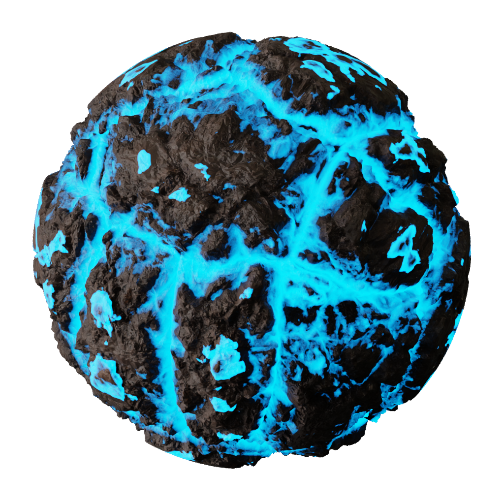 Glowing Rock 1 (Blue) | FREE rock materials | BlenderKit